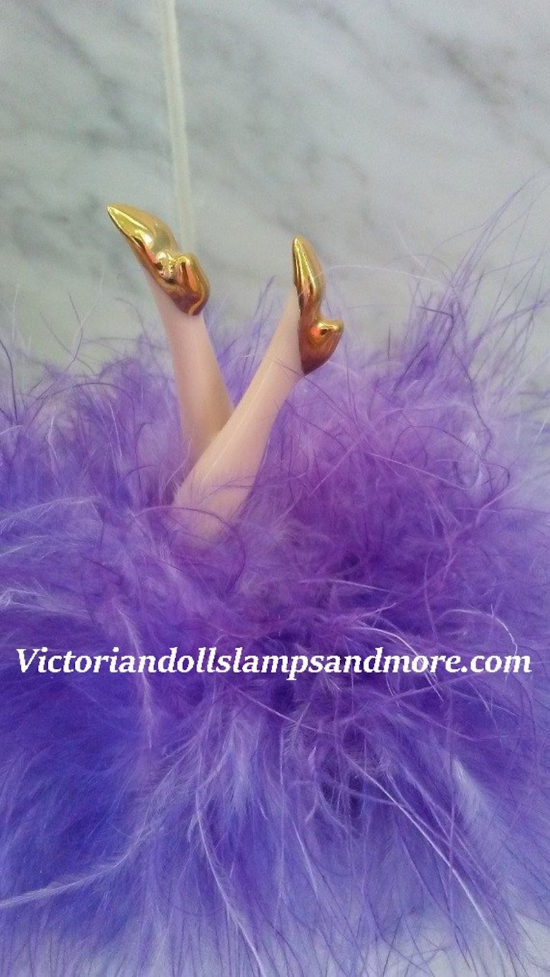 Powder Puff With Legs and Gold Shoes With White Powder Puff | Etsy