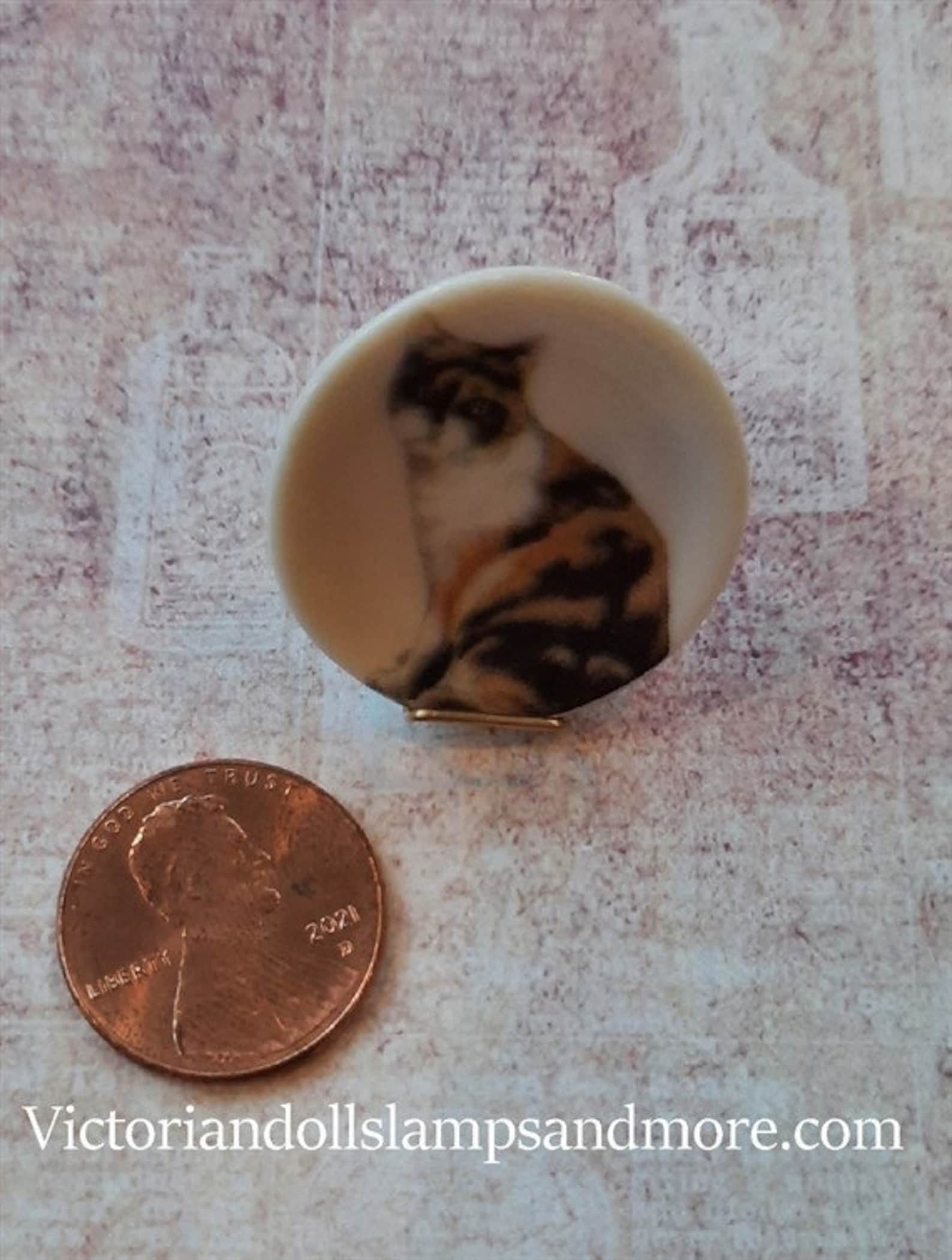 Miniature Calico Cat Plate With Holder for Your Doll House - Etsy
