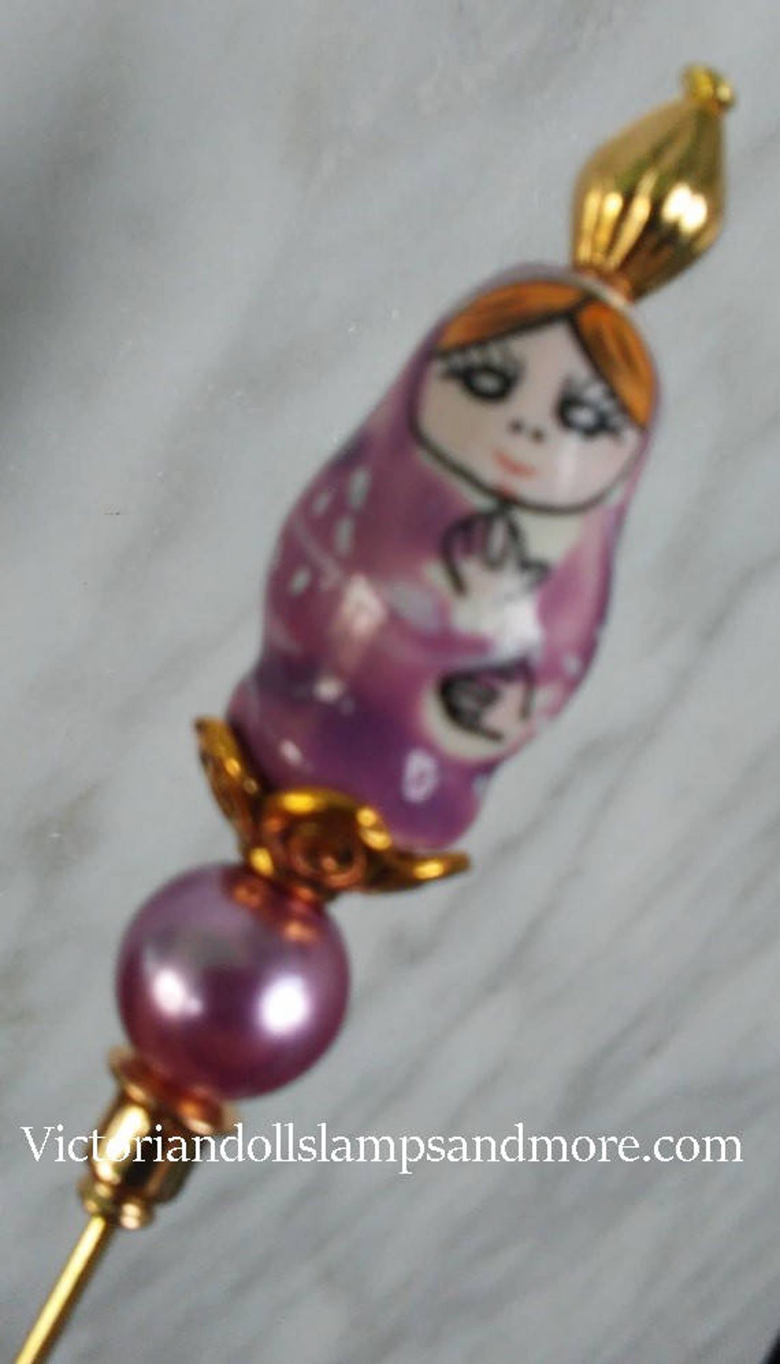Lapel Pin or Hat Pin 3 Inch Gold Like With a Tiny Purple Russian ...