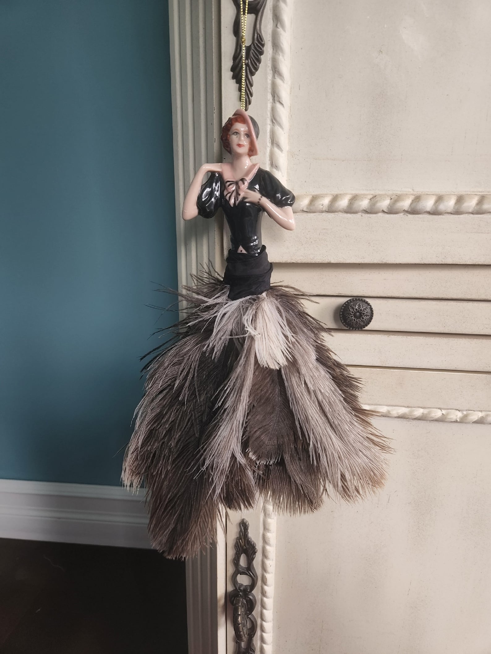 Doll NEW Duster With Porcelain Doll in Pink and Black to Use for Your ...