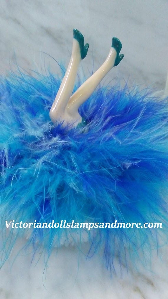 Powder Puff Porcelain Legs With Turquoise Shoes With White - Etsy