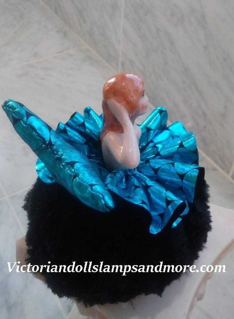 Powder Puff Porcelain NEW Mermaid in Turquoise With Tail and - Etsy