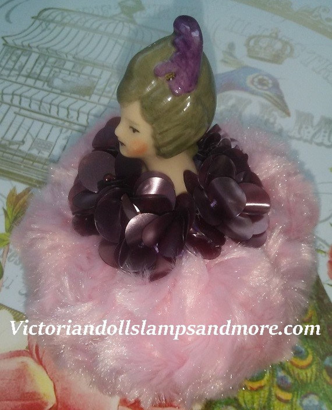 Powder Puff Pink NEW Tiny With Porcelain Lovely Doll Head and | Etsy