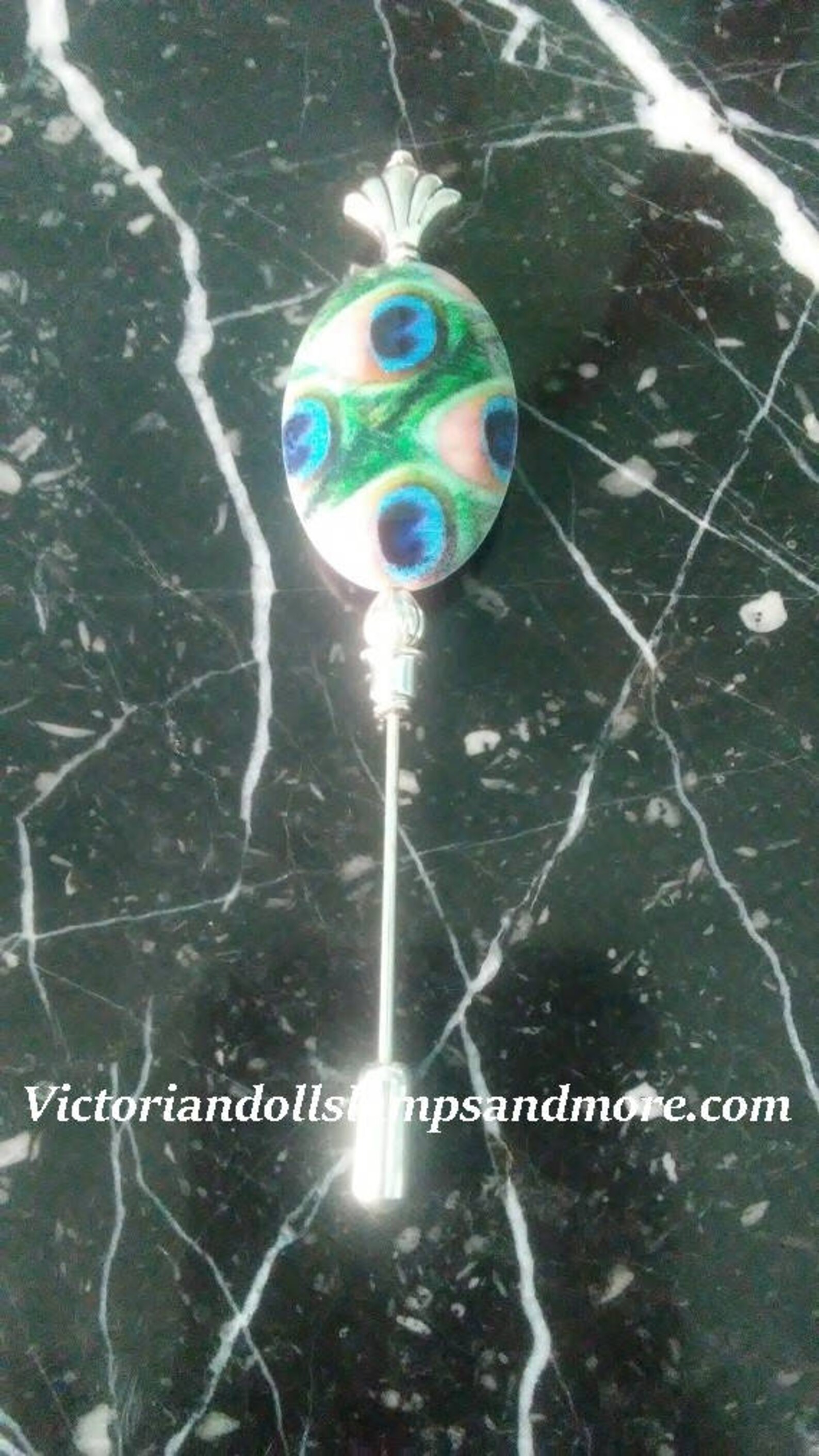 Lapel Pin 3 Inch Oval Resin Peacock Bead and Silver Like - Etsy