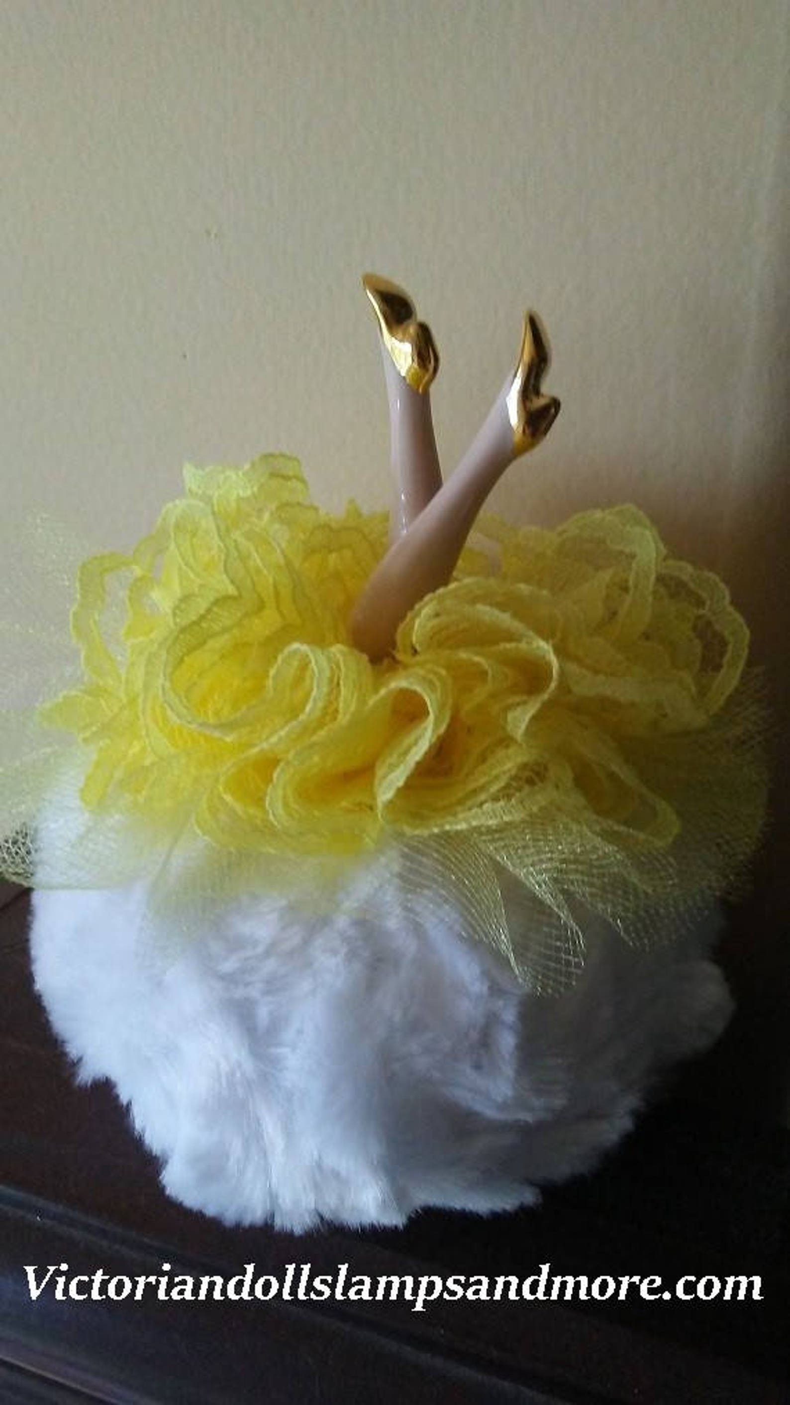 Powder Puff NEW SIZE With Porcelain NEW Legs With Gold Shoes - Etsy