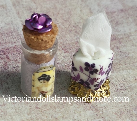 New Doll House Tissue Box Like With Bath Salts Bottle With - Etsy