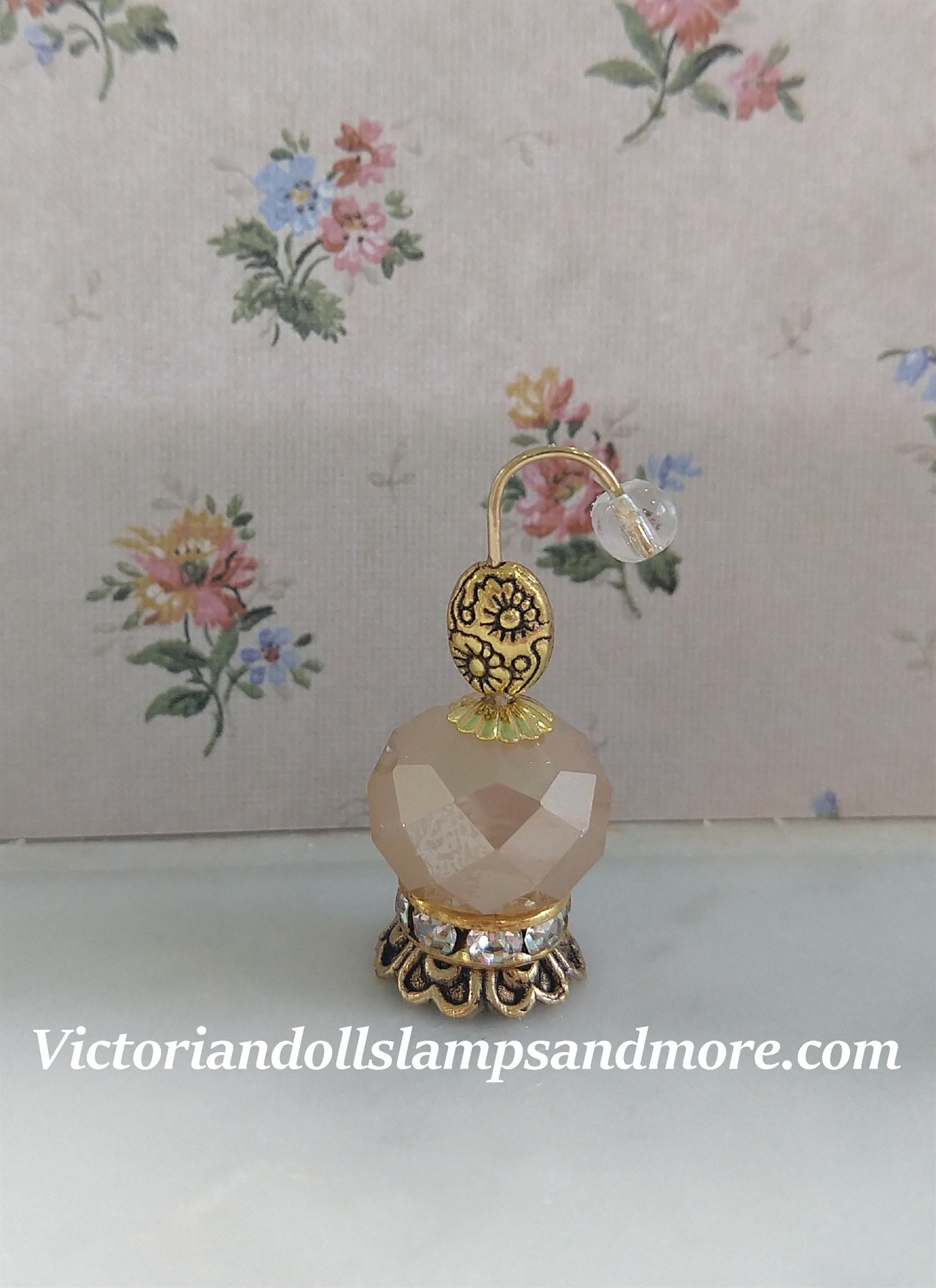 Miniature New Perfume Like Peach Glass With Gold Like Oval Atomizer ...
