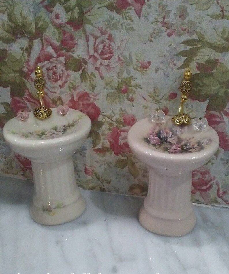 Miniature Victorian Porcelain Sink With Gold Like Faucet and - Etsy