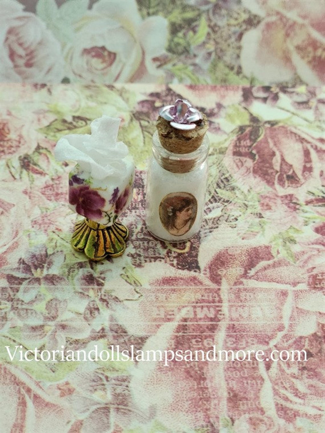 New Miniature Fancy Doll Tissue Box and Bath Salts Glass - Etsy