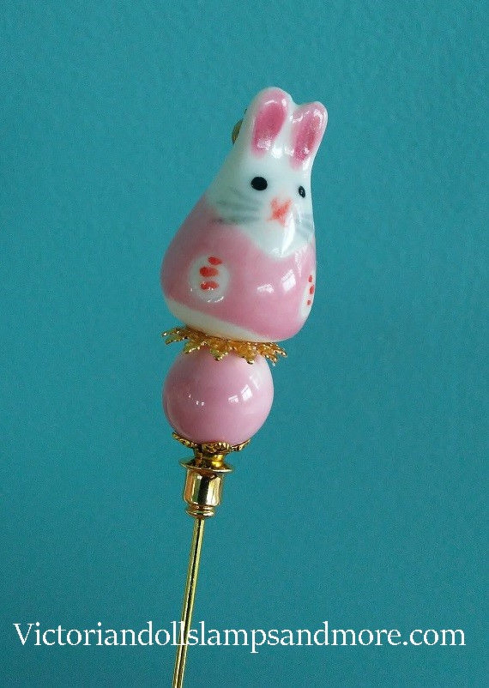 Hat Pin for Spring Pink Bunny 3 Inches Lapel Pinwith Gold Like - Etsy