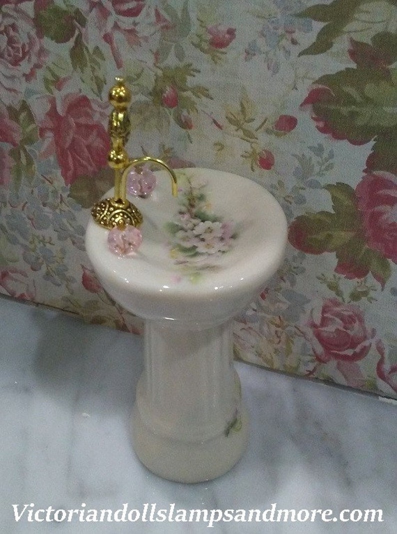Miniature Victorian Porcelain Sink With Gold Like Faucet and - Etsy