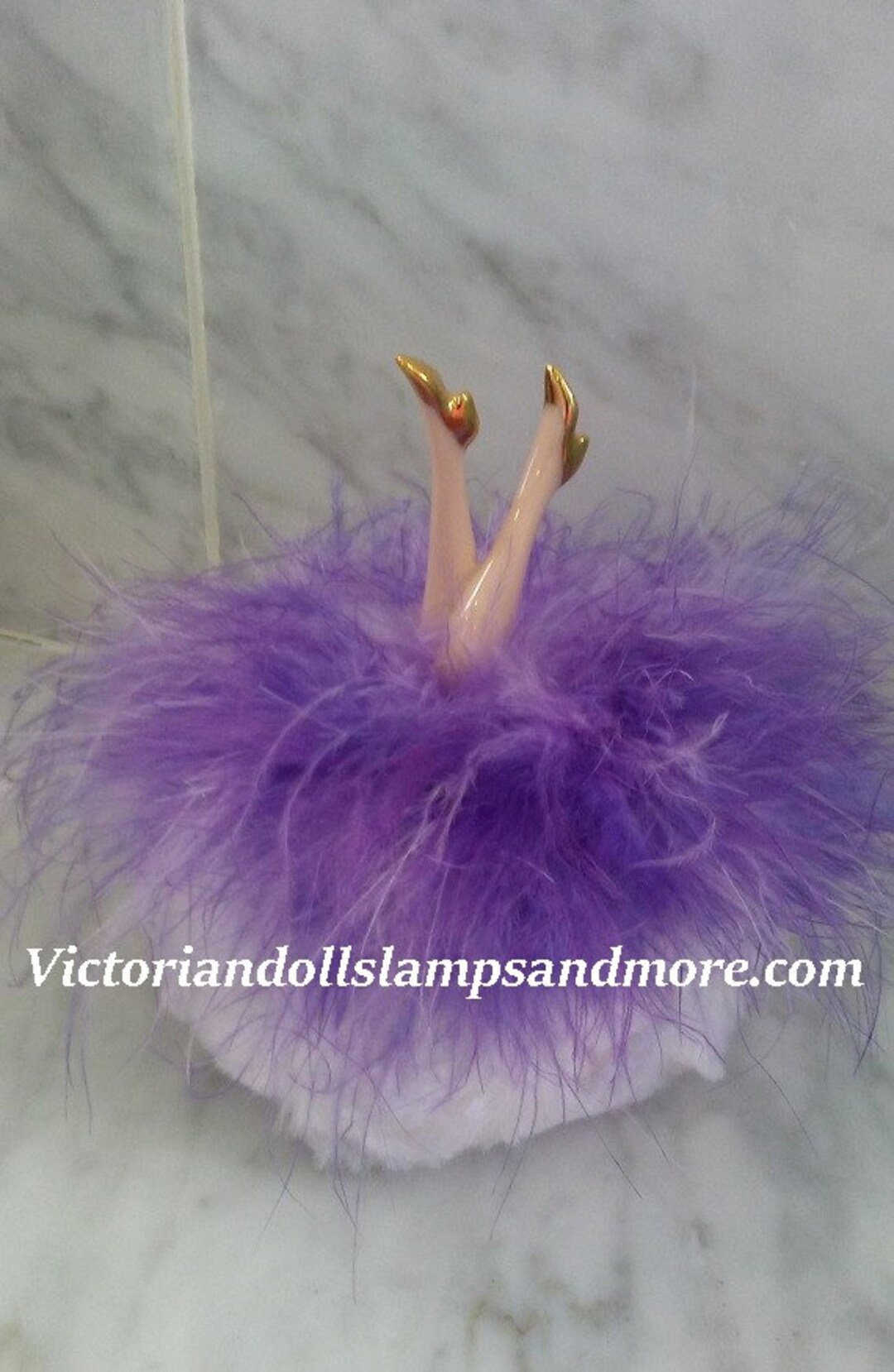 Powder Puff With Legs and Gold Shoes With White Powder Puff and ...