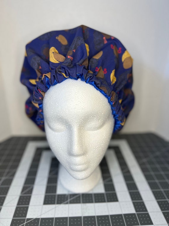 Afro Woman Satin Bonnet blue - Etsy