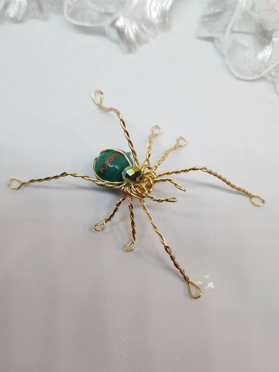 Spider's in Silver or Gold Wire With Lampwork and Czech Glass Beads - Etsy