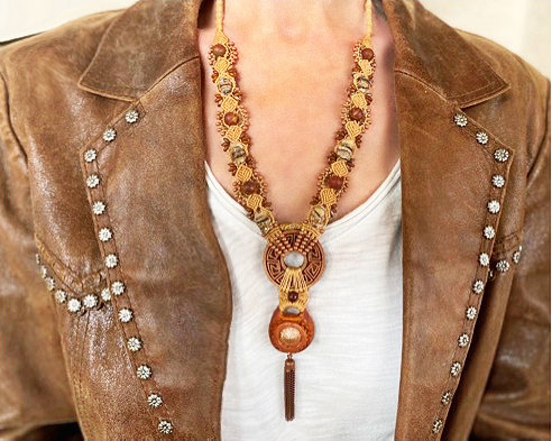 Avocado Seed Boho Chic Micro Macrame Necklace - Etsy