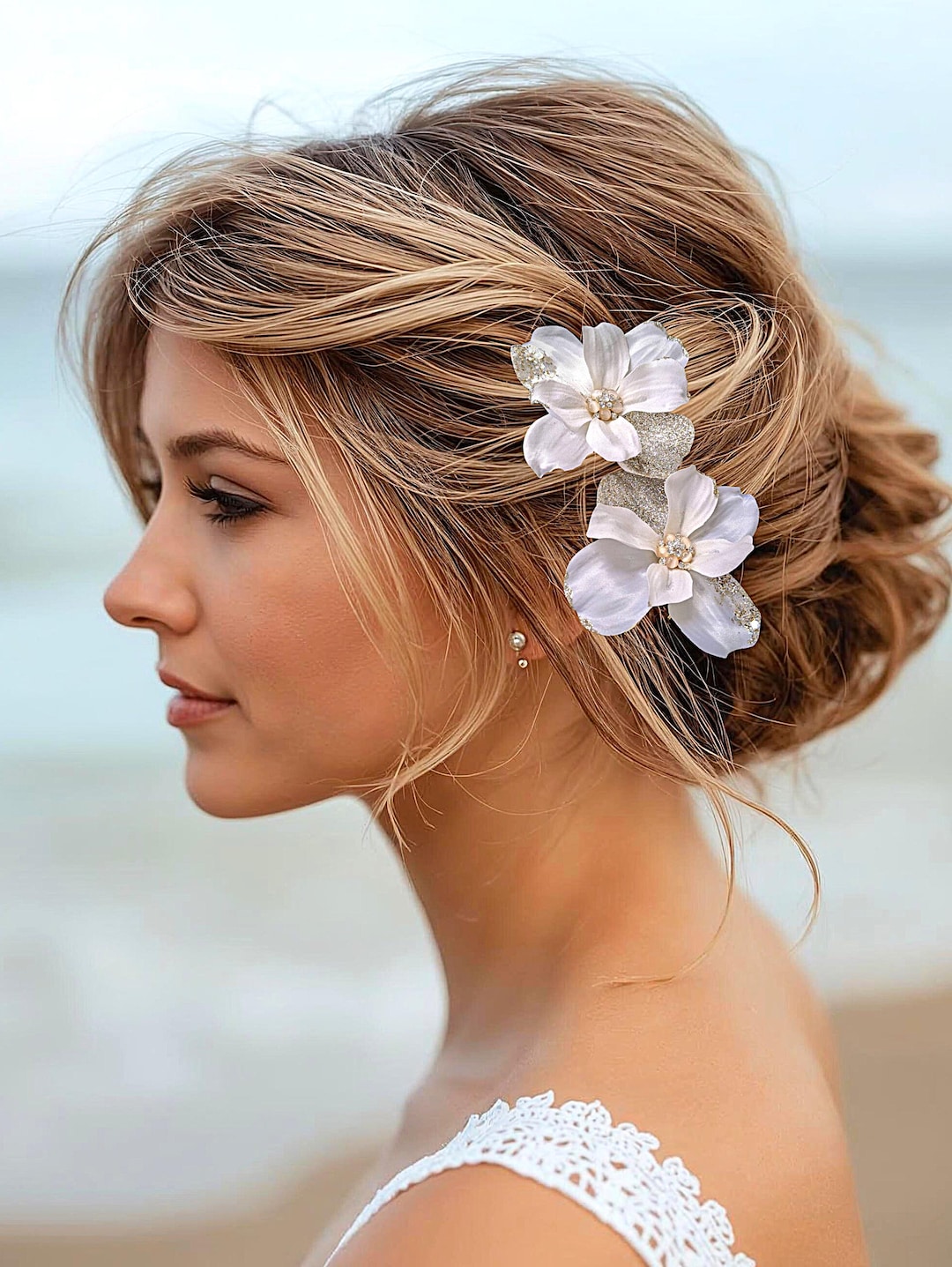 Gold Bridal Hair Flower Pins, Bridal Hair Clip, Bridal Hair Pins ...