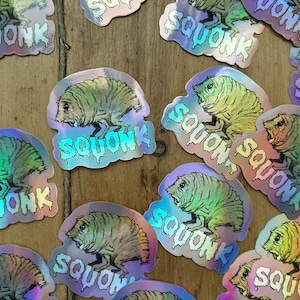 Squonk Crying His Own Name Sticker - Holographic! - Etsy