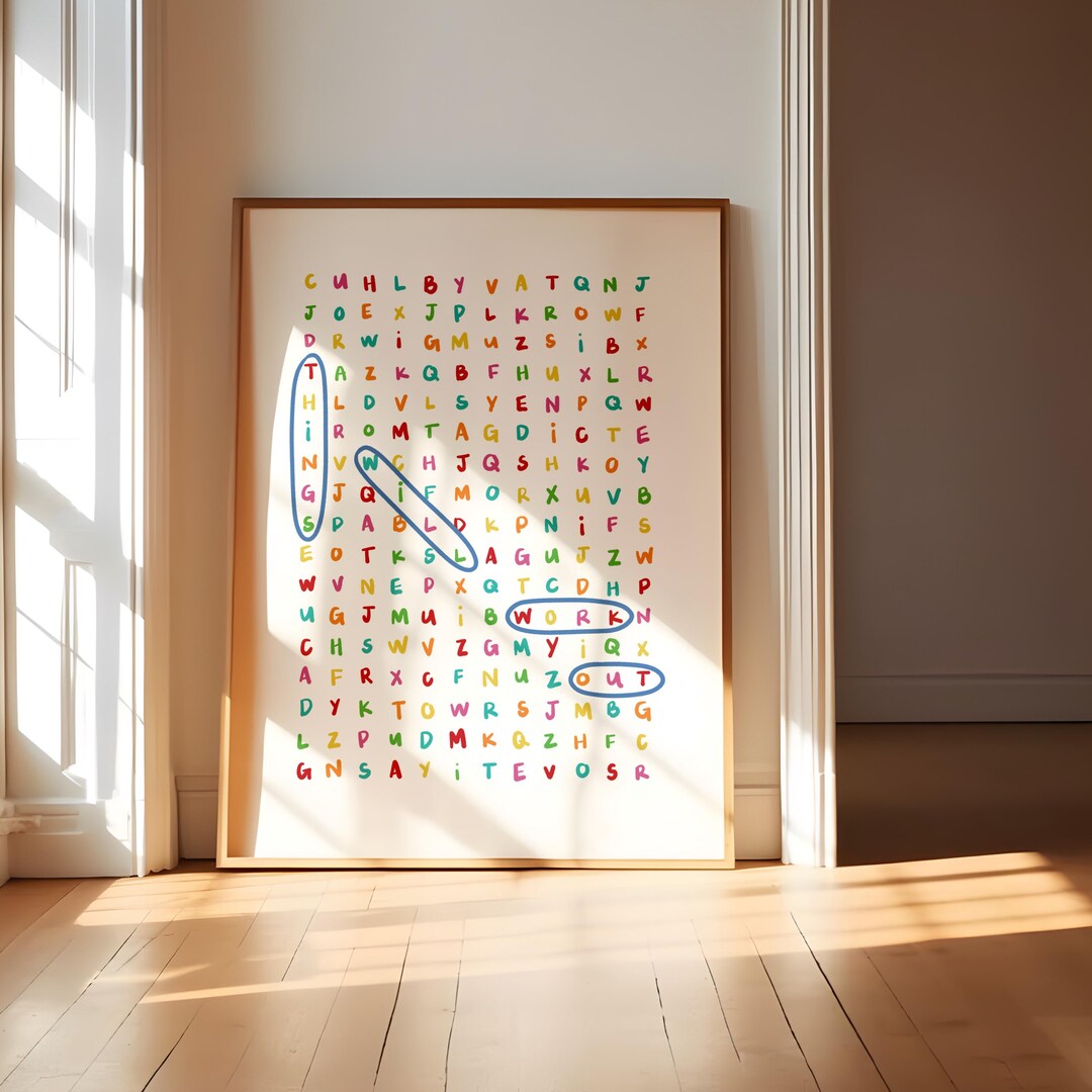 Custom Rainbow Word Search Fun and Personalized Poster, Aesthetic Wall ...