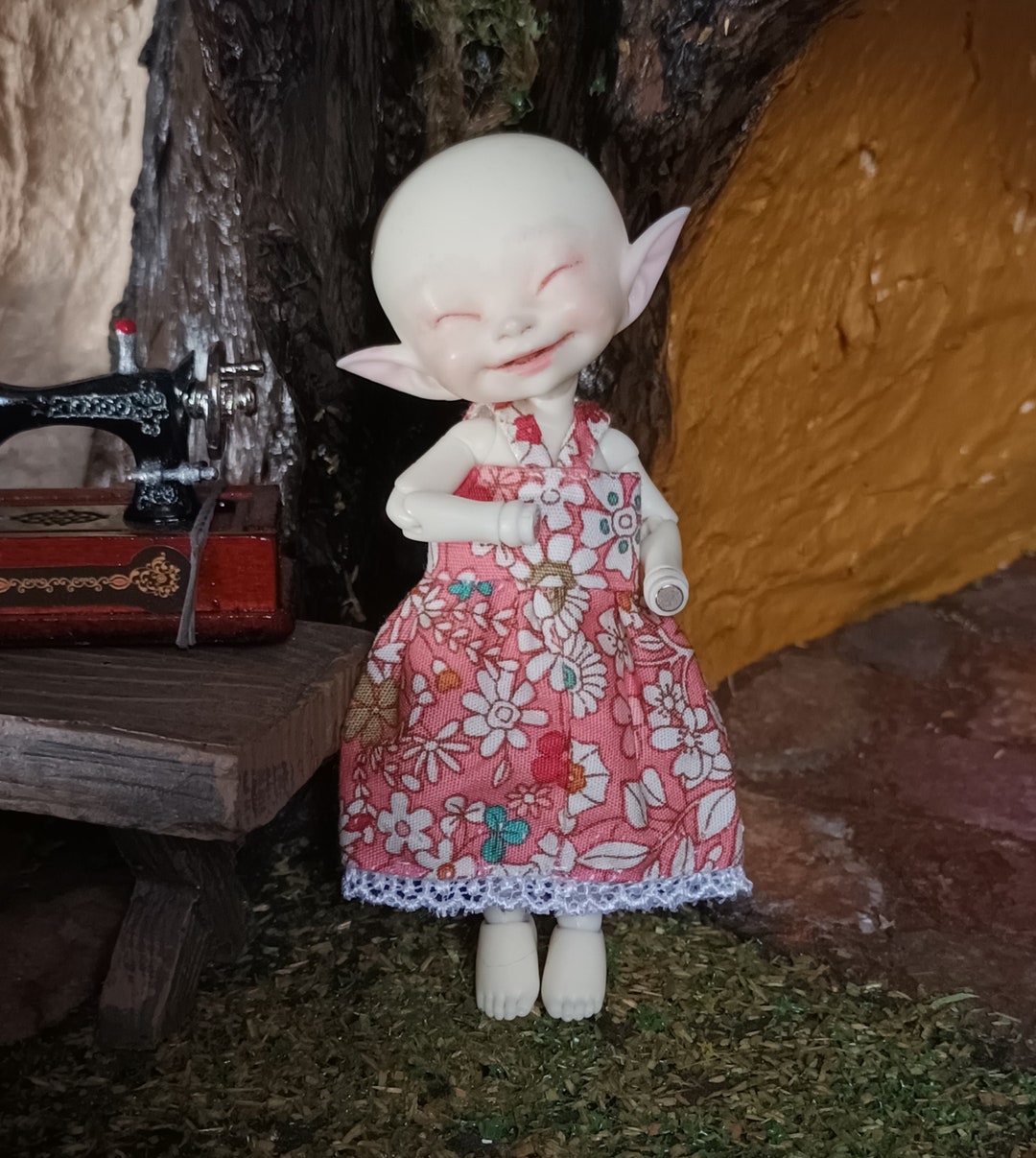 Pink Ditsy Floral Dress for Mini Real Puki Realpuki Doll Handmade ...