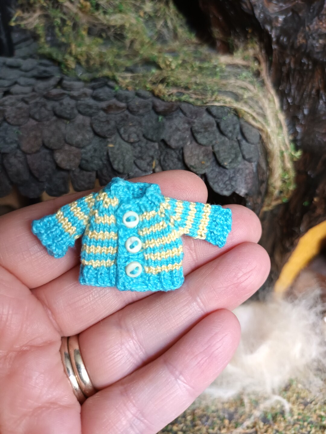 Micro Knit Miniature Simple Stripey Cardigan for Real Puki Realpuki ...