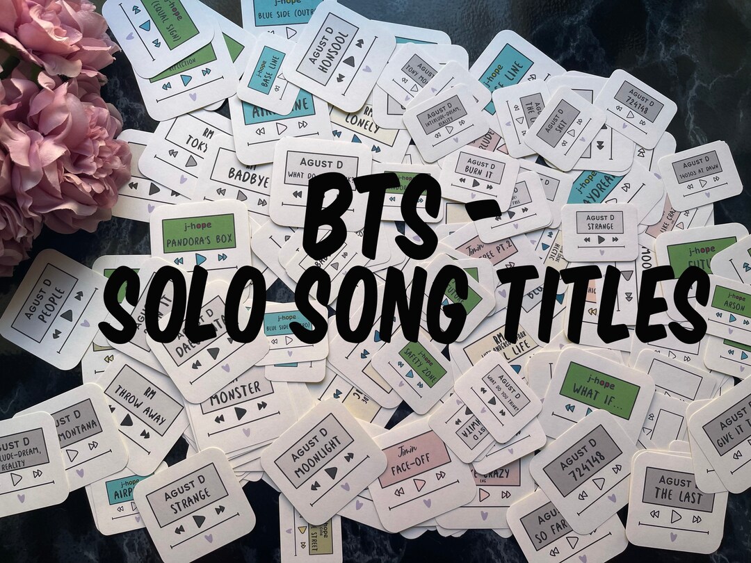 BTS - Song Title Stickers - RM Agustd J-hope Jimin Jin - Etsy