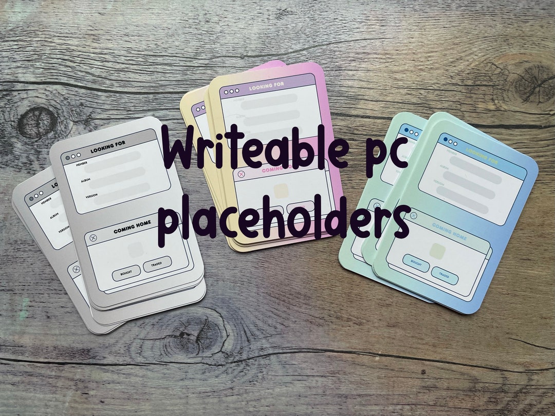 Writable Pc Placeholders - Etsy