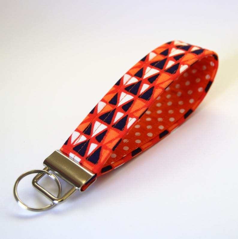 Orange Key Fob Fabric Keychain Key Lanyard Wrist Key Fob | Etsy