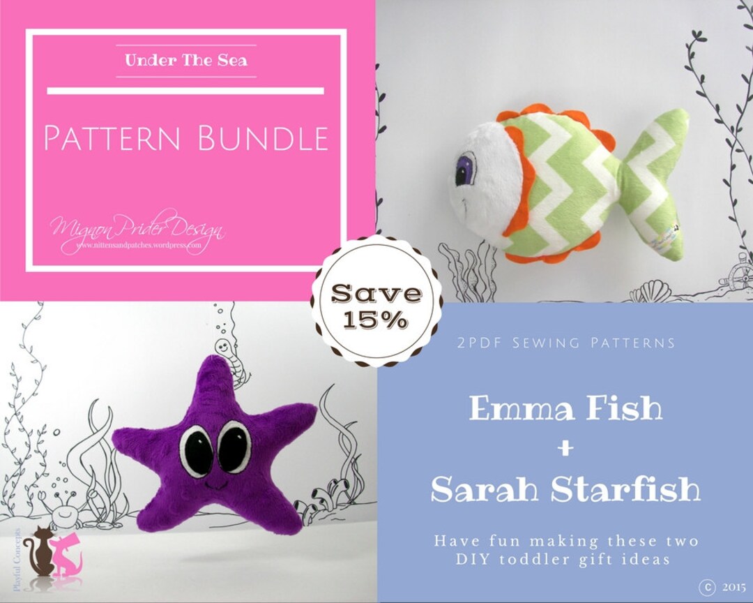 Starfish and Fish, Sewing Pattern Bundle - Etsy