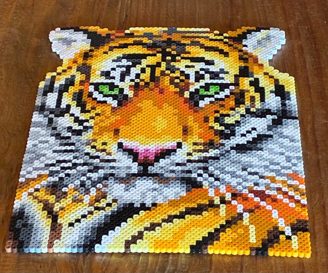 Fuse Bead Tiger Portrait Wall Hanging - Etsy