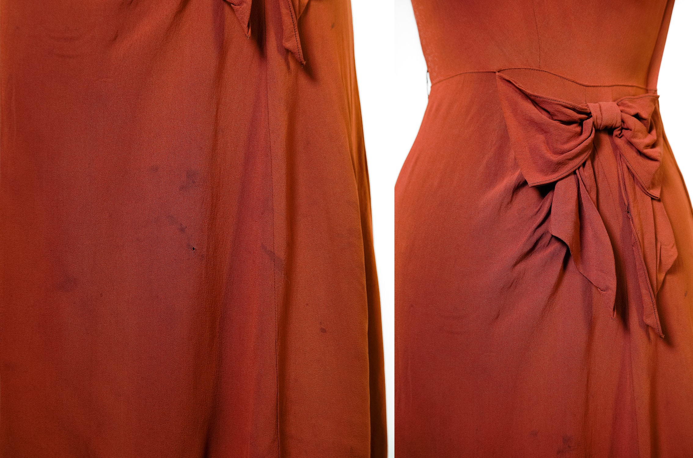 1940s SAMUEL GROSSMAN Rust Rayon Dress With Gold Hearts - Etsy