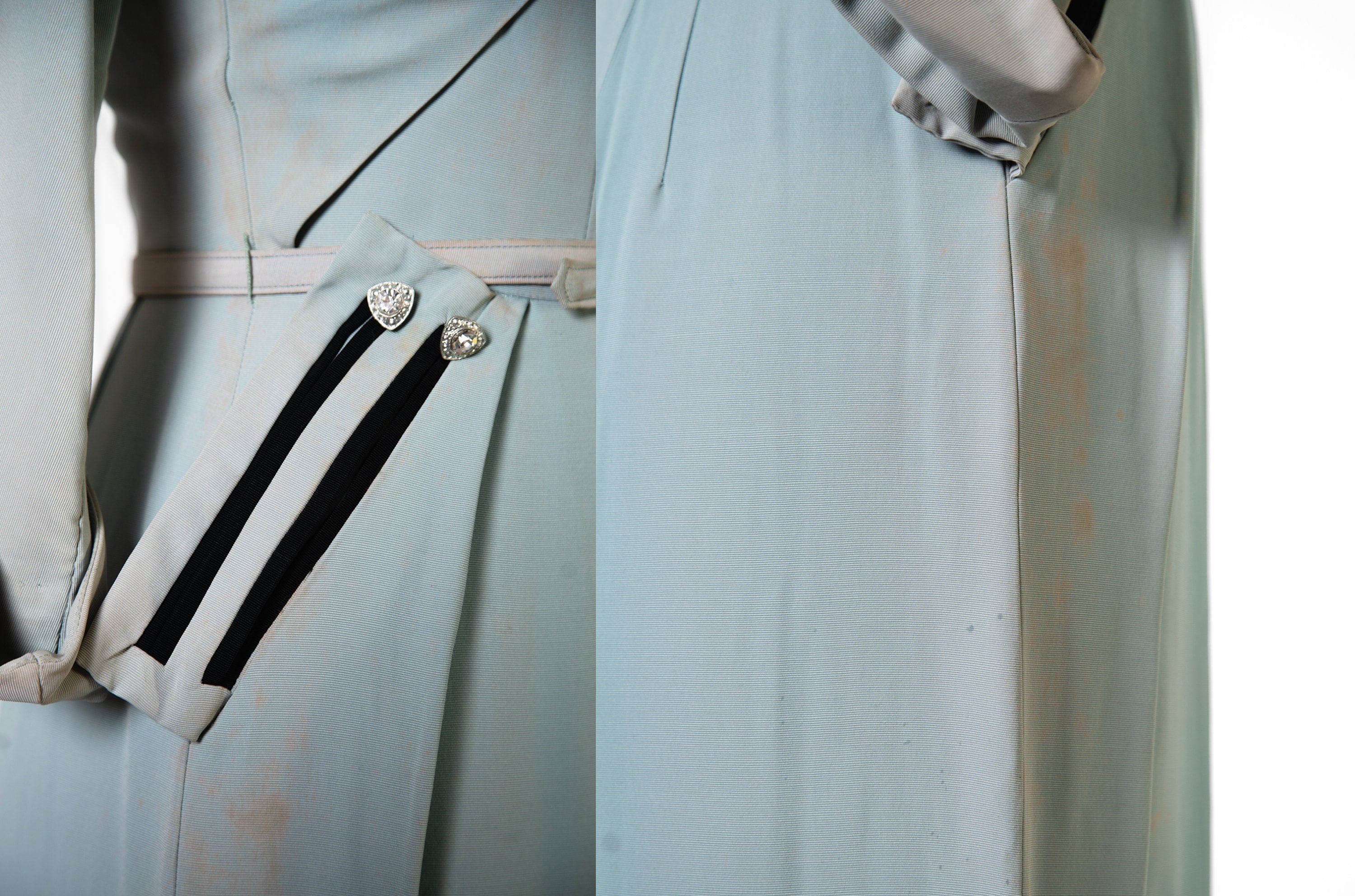 1950s MARY MUFFET Blue Asymmetrical Dress With Black Details - Etsy