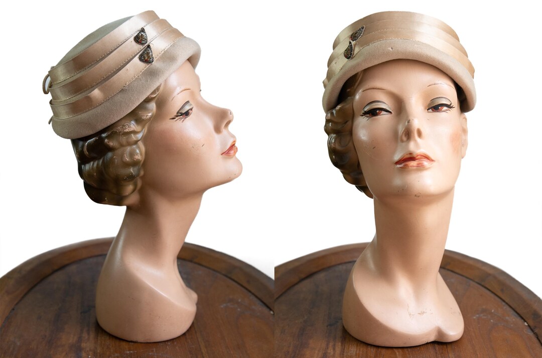 1950s / 1960s Beige Beehive Hat / 50s 60s Caramel Brown Tiered Cap - Etsy