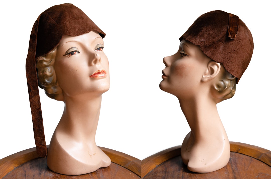 1930s Brown Cloche Hat With Velvet Ribbon / Deco Hat - Etsy