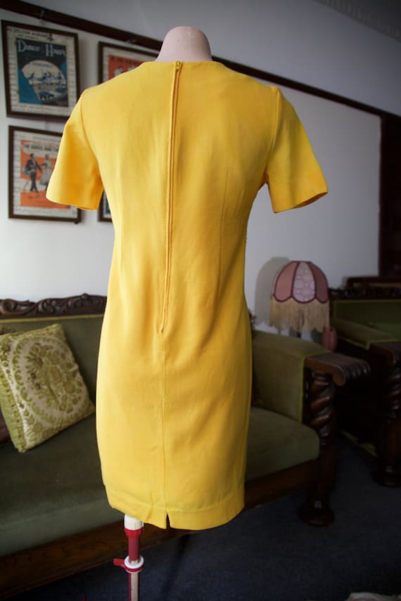 1960s Golden Mustard Yellow mod wiggle dress - Gem