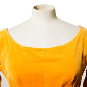 1950s Goldenrod / Mustard Yellow Velvet Fit and Flare Dress / Vintage ...