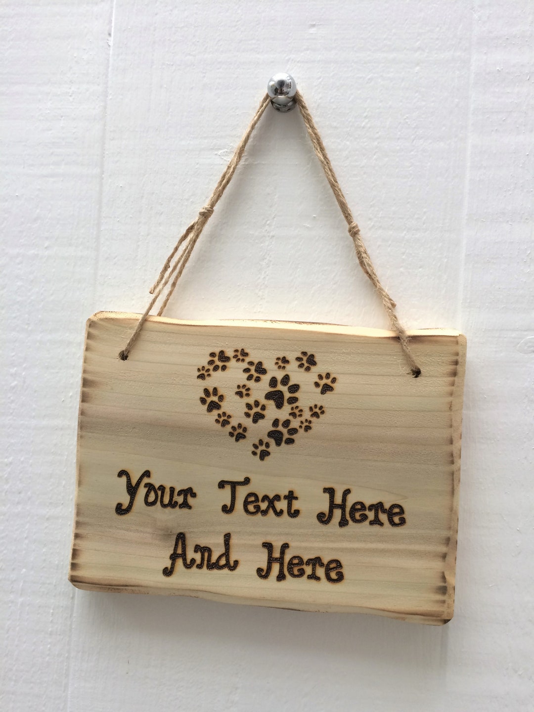 Personalized Dog Paw Print Sign, Rustic Farmhouse Pet Name Plaque - Etsy
