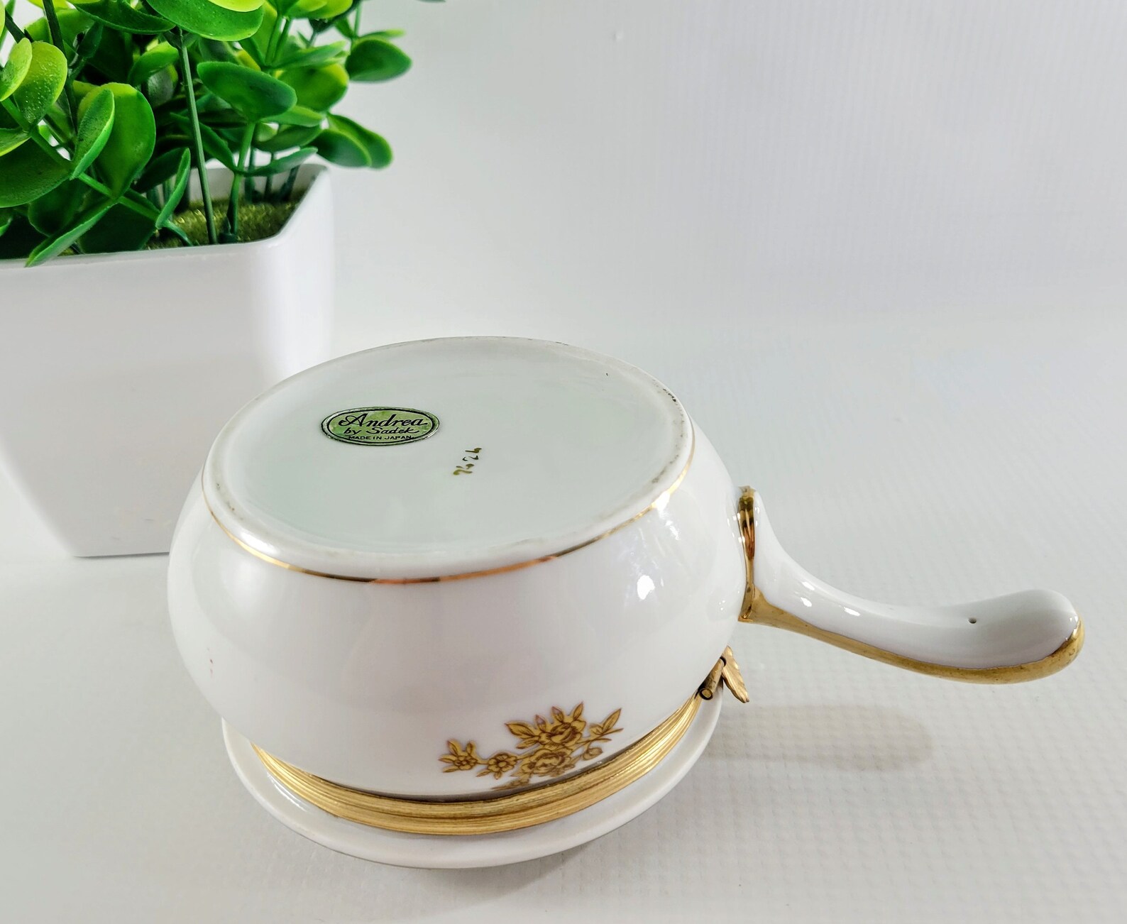 Vintage White Porcelain Silent Butler With Hand Painted Gold - Etsy