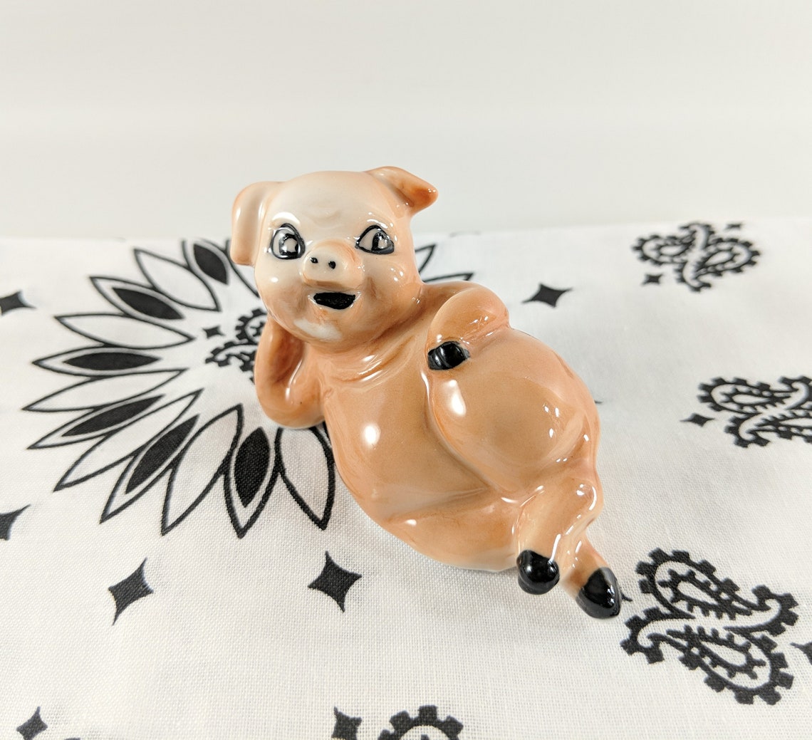 Vtg. Anthropomorphic Posed Pig Figurines. Set of 2 Hand | Etsy