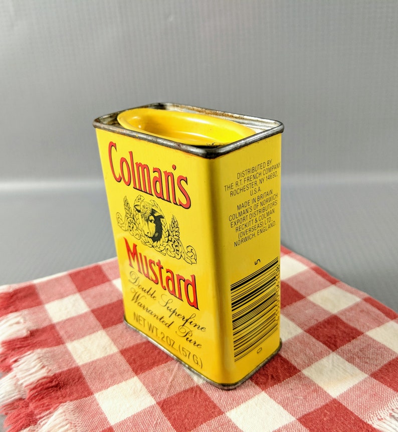 Vintage Colman's Mustard Spice Tin With Yellow & Red Graphics. 1970's ...