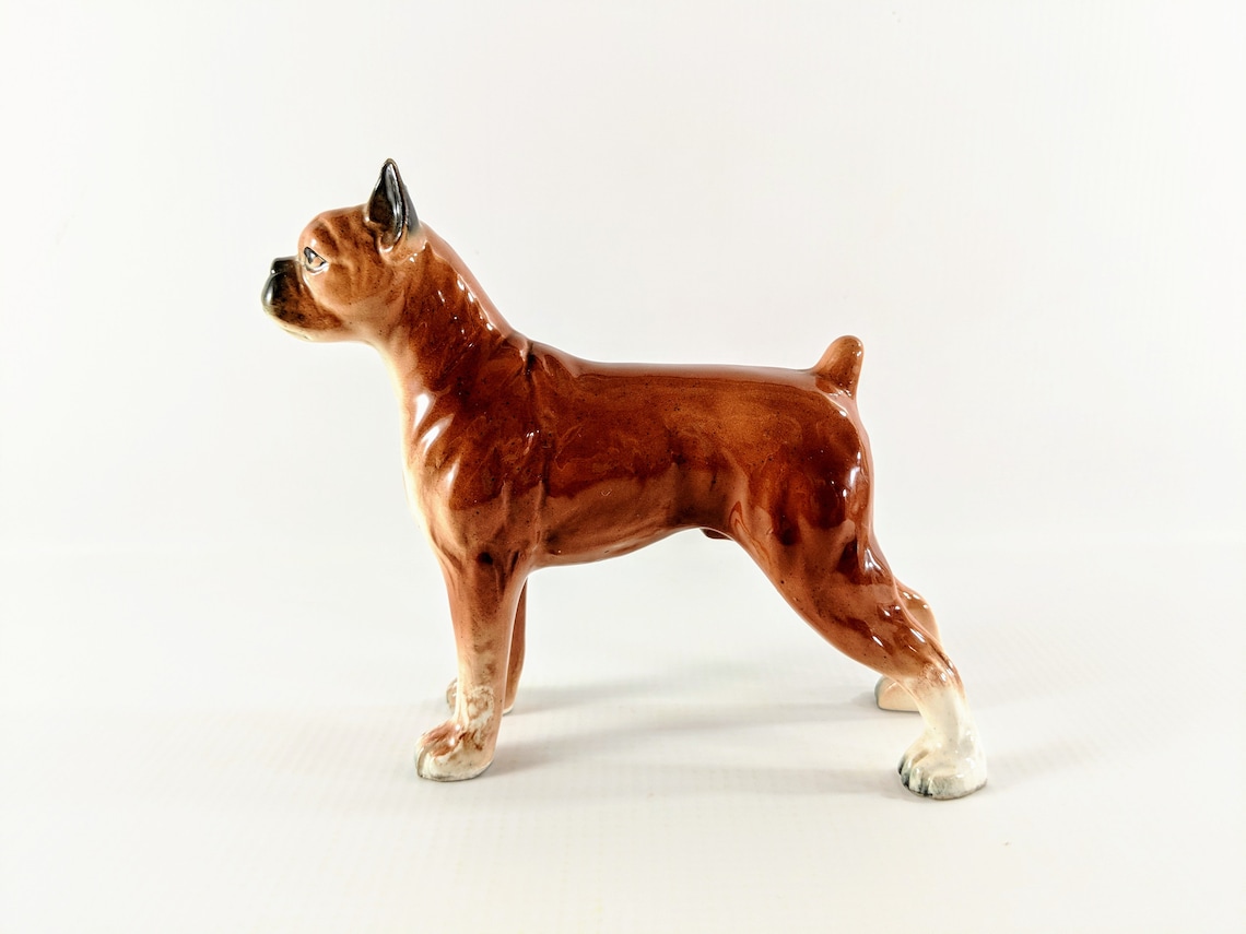 Vtg. 5" Ceramic Boxer Dog Figurine. Mid Century Knick Knack/kitsch ...