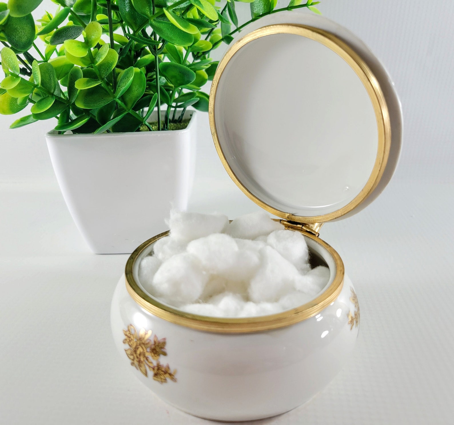 Vintage White Porcelain Silent Butler With Hand Painted Gold - Etsy