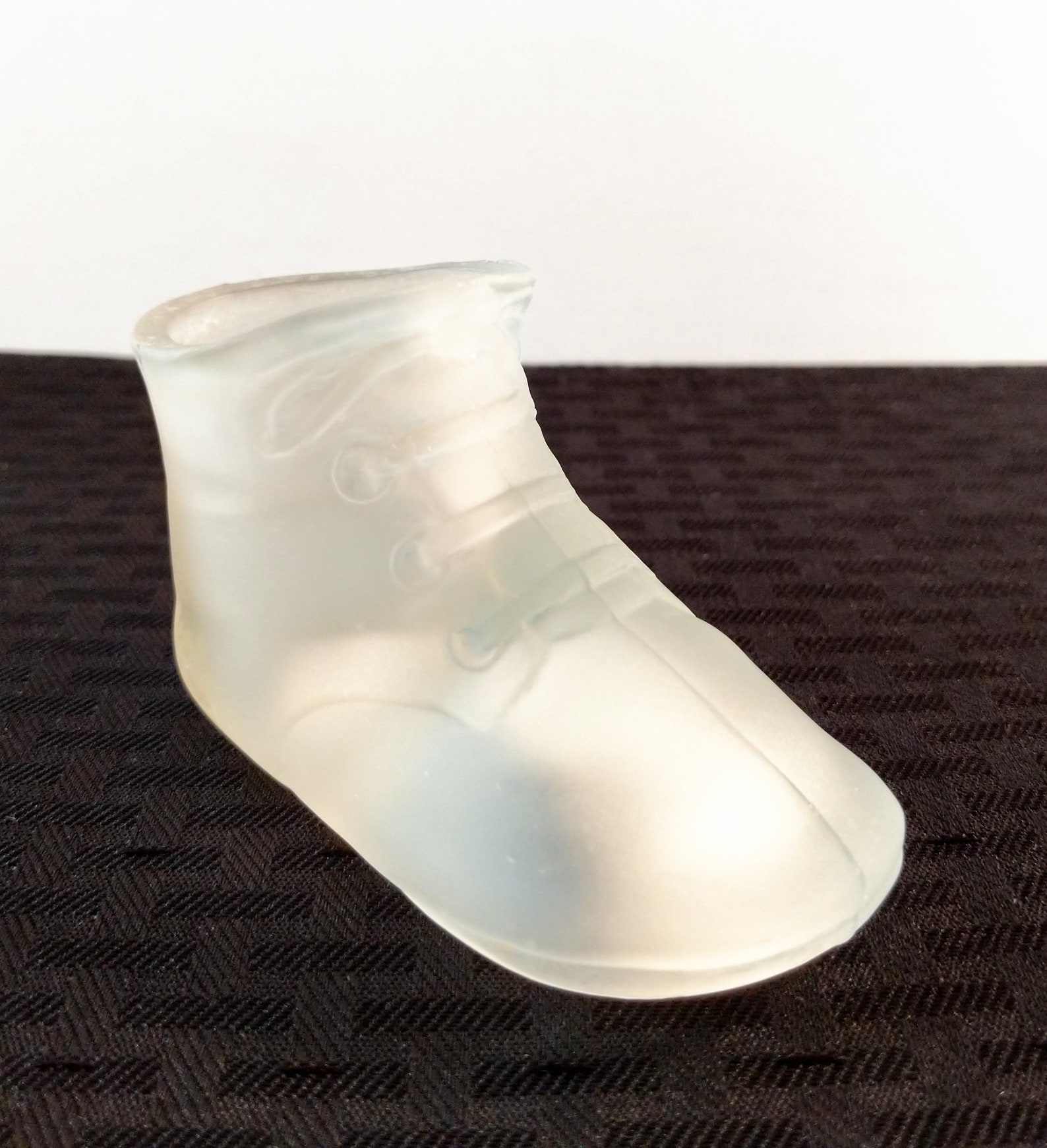 Vintage Clear Frosted Glass Baby Shoe Trinket Box. Nursery | Etsy