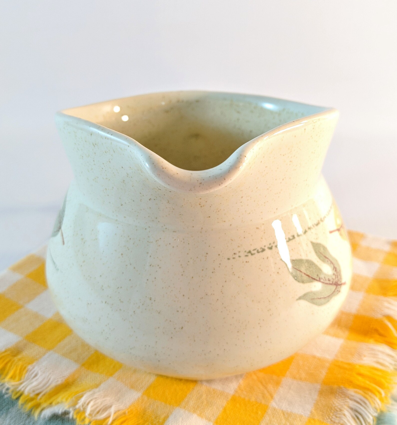 Vintage Franciscan "autumn" Creamer Pitcher With Green & Yellow Leaves ...