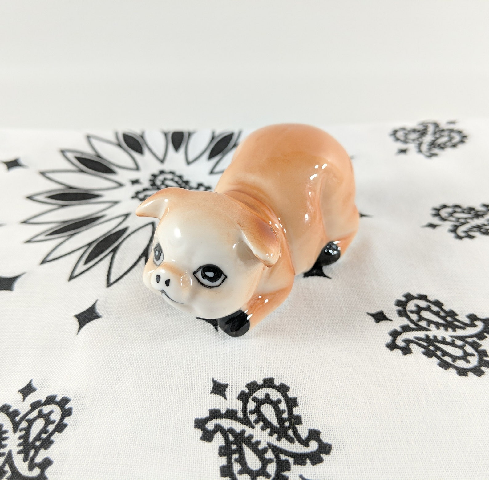 Vtg. Anthropomorphic Posed Pig Figurines. Set of 2 Hand Painted ...