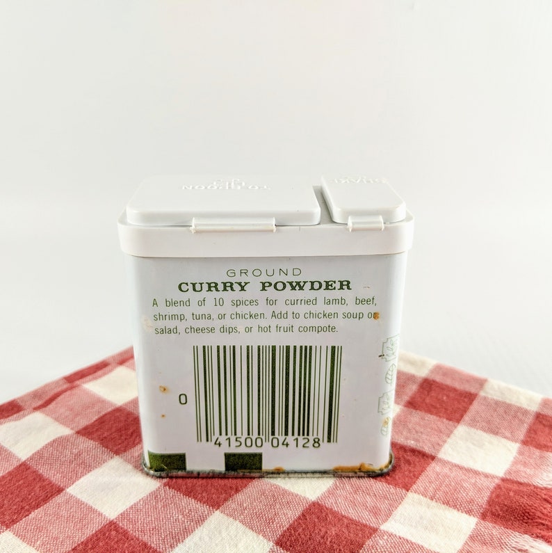Vintage French's Curry Powder Tin with White & Red | Etsy
