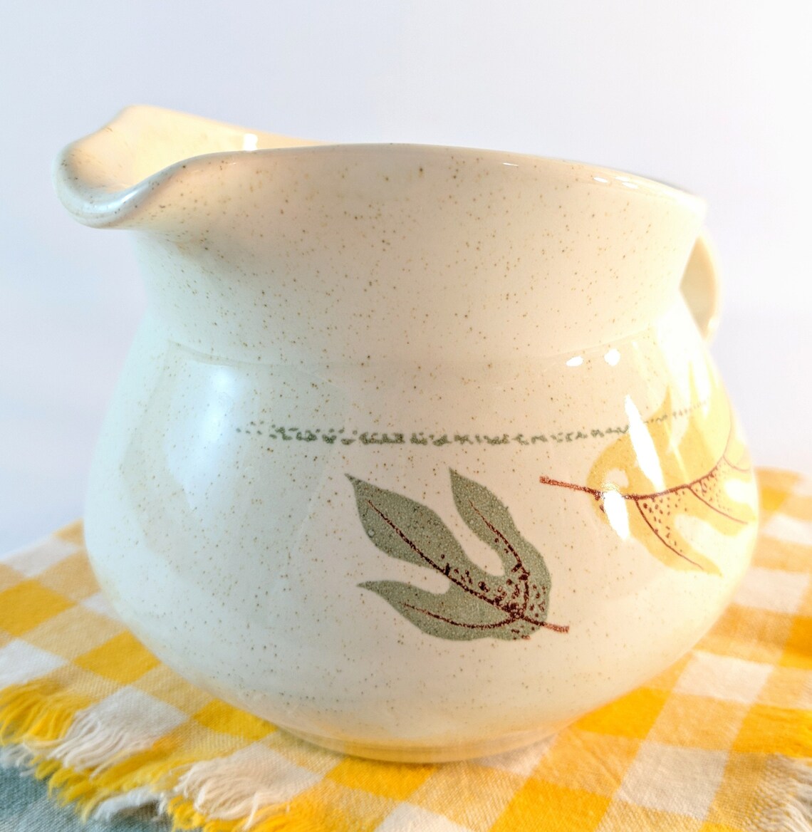 Vintage Franciscan "autumn" Creamer Pitcher With Green & Yellow Leaves ...