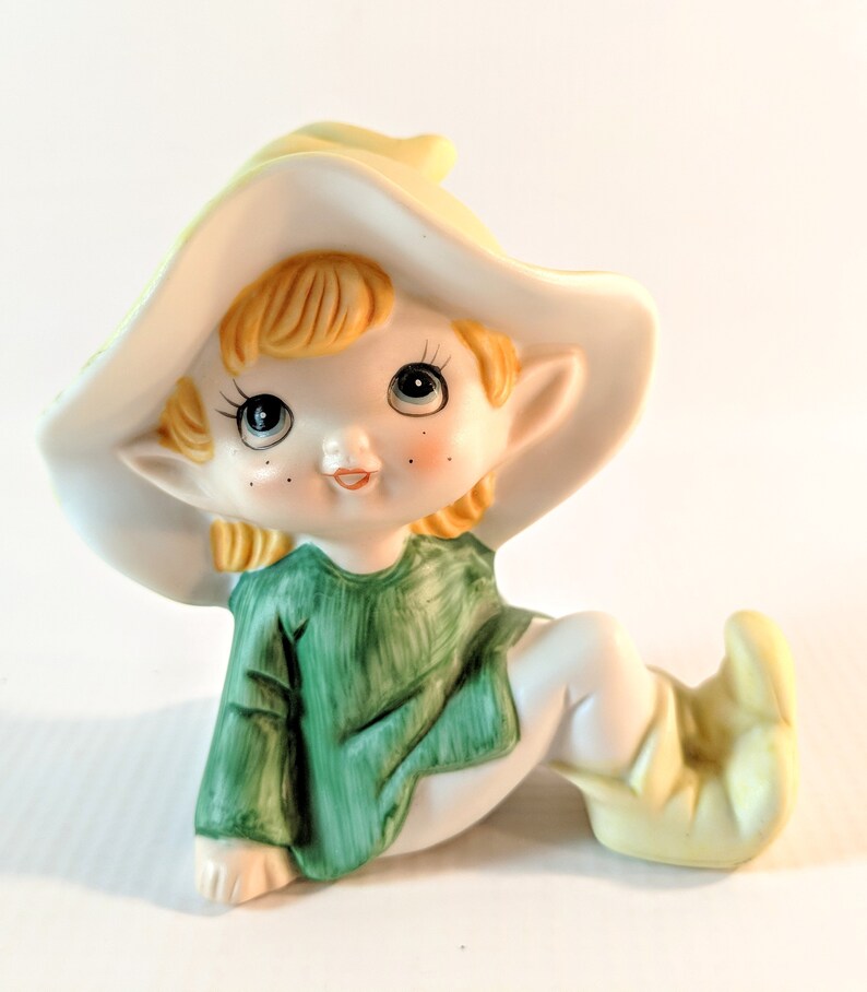 Vintage Homeco Pixie Figurines. Set of 3 Bisque Porcelain - Etsy