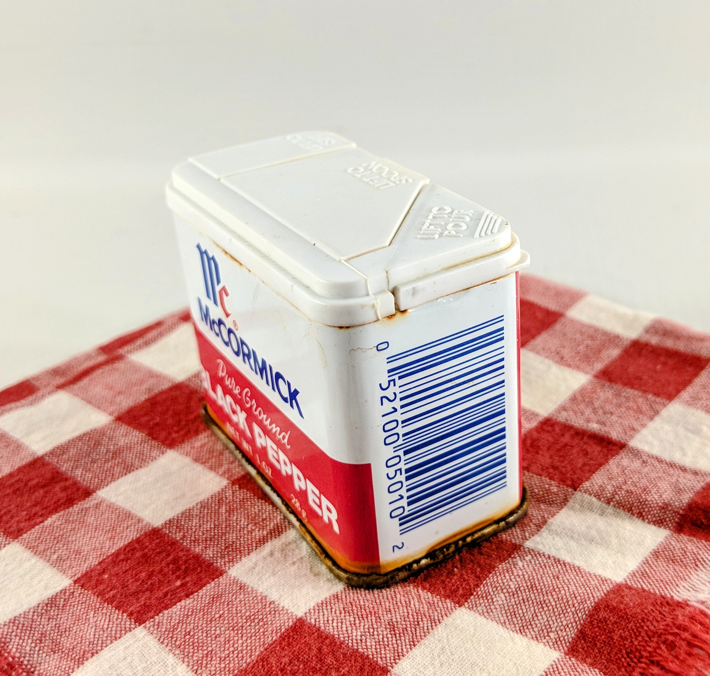 Vtg. Mccormick Pure Ground Black Pepper Tin. Red White & Blue Metal ...