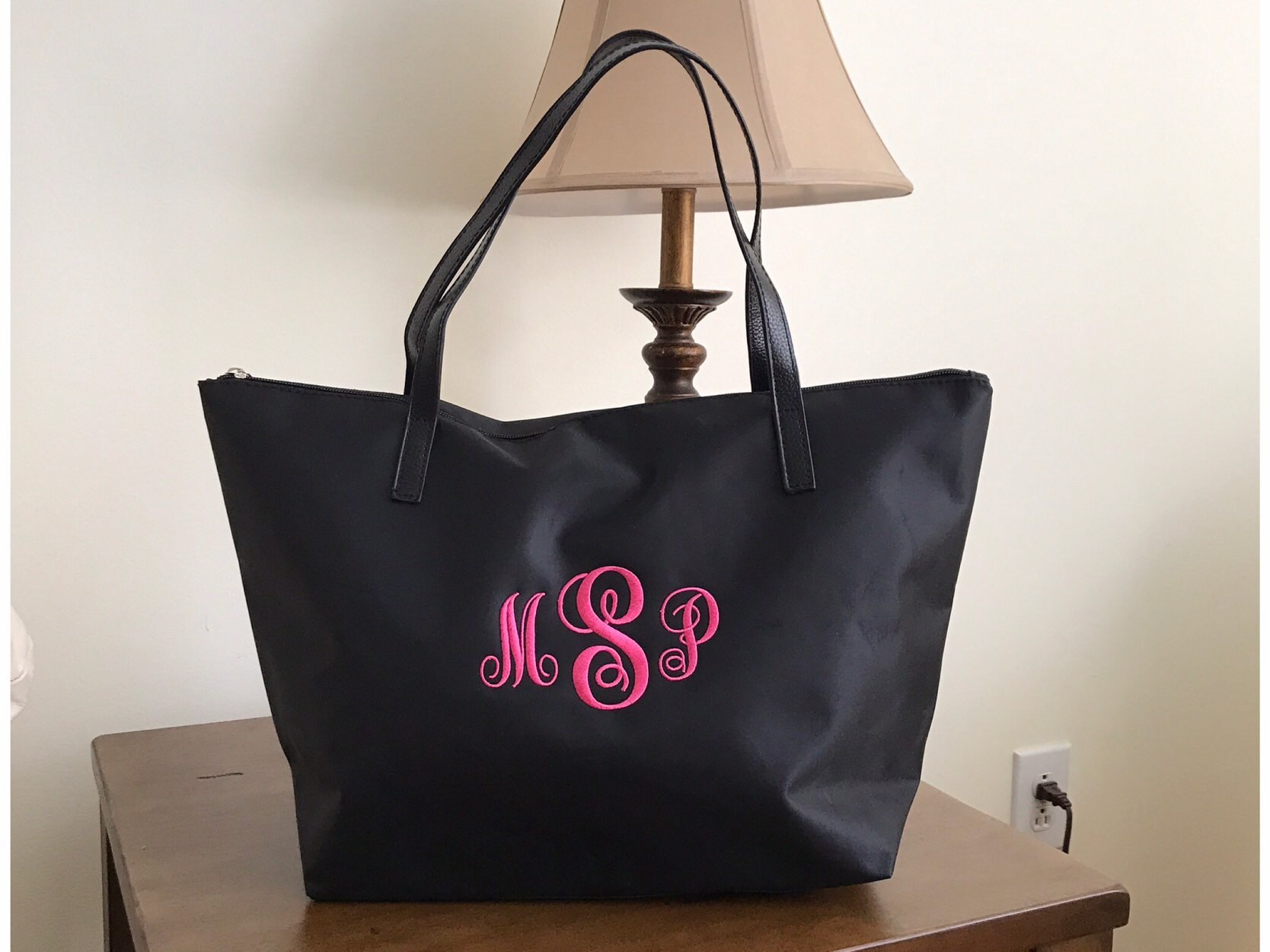 Monogram Tote Bag Personalized Tote Bag Womens Bag with | Etsy
