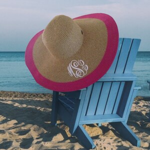 Personalized Beach Hat Custom Monogram Sun Hat Womens Tropical Getaway ...